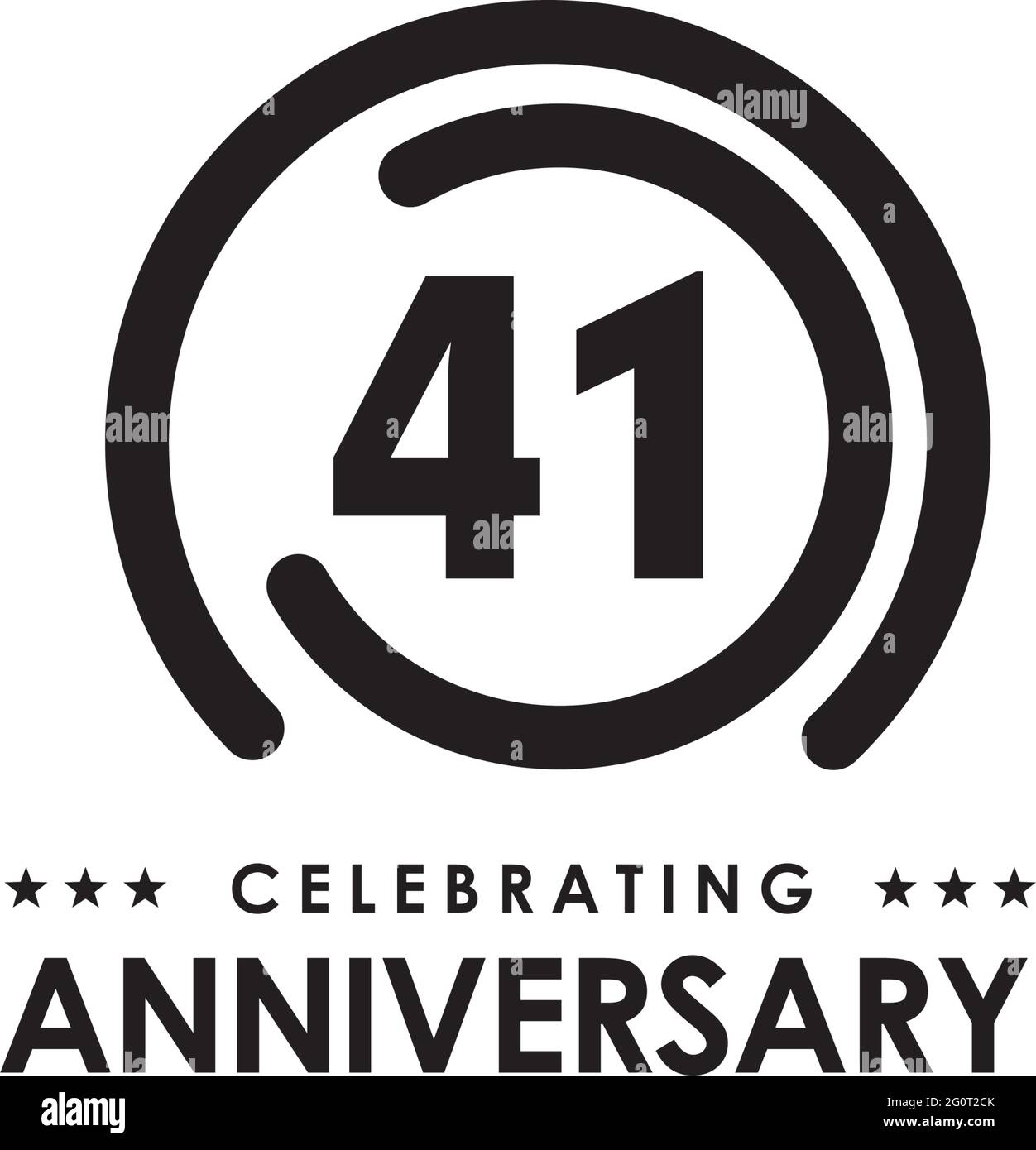 41st year anniversary logo design vector template Stock Vector Image ...