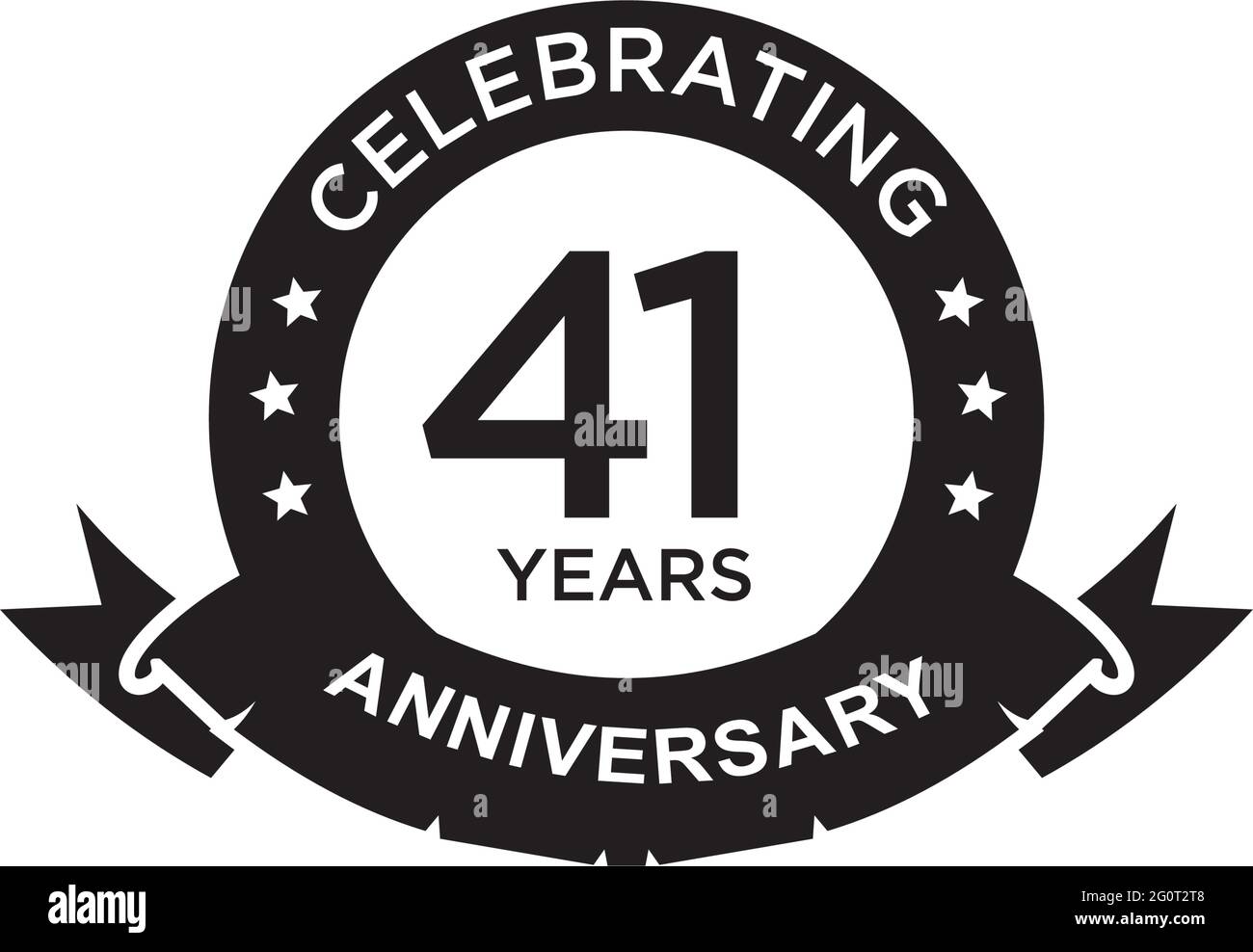 41st year anniversary logo design vector template Stock Vector Image ...