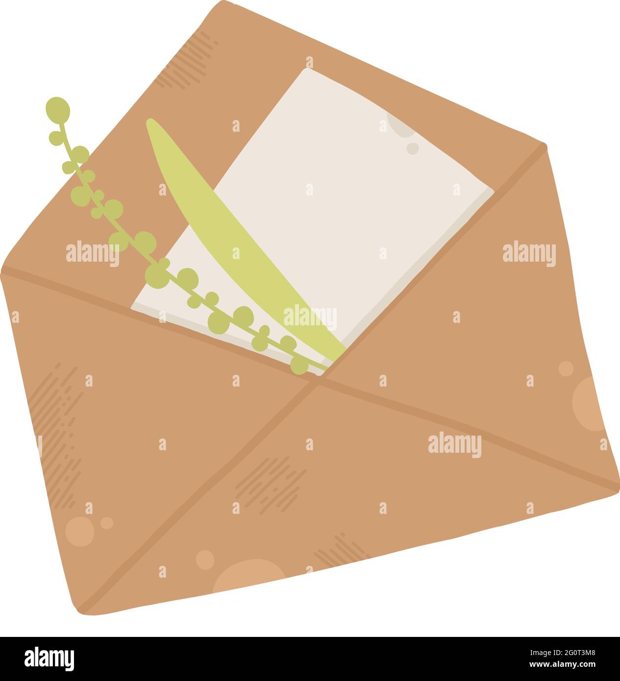 Collection envelope with mail, postmark and postcard vector flat ...