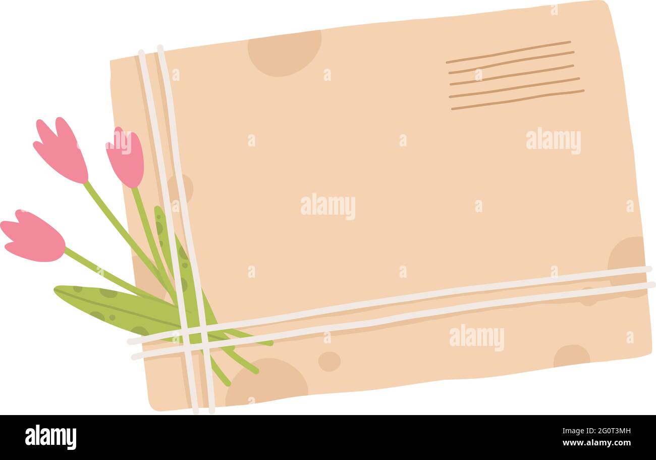 Collection envelope with mail, postmark and postcard vector flat ...