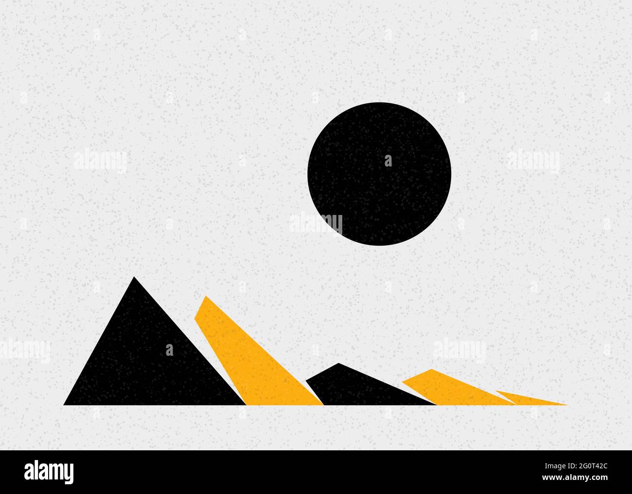 Geometric Mountains silhouette generative art poster illustration Stock ...