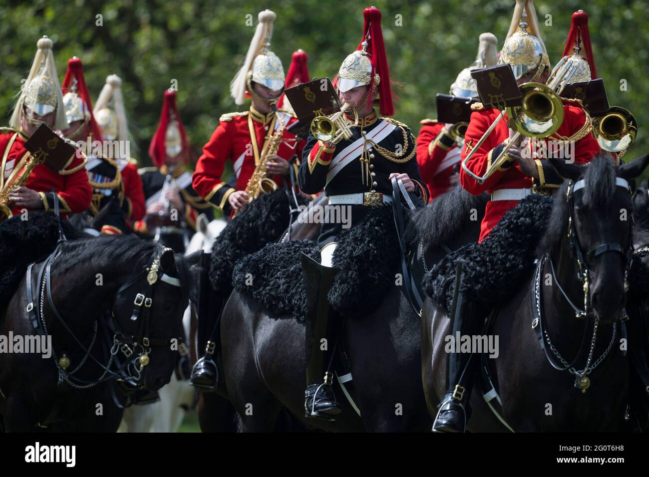 Members of the Band of the Household Cavalry during the Major General's ...