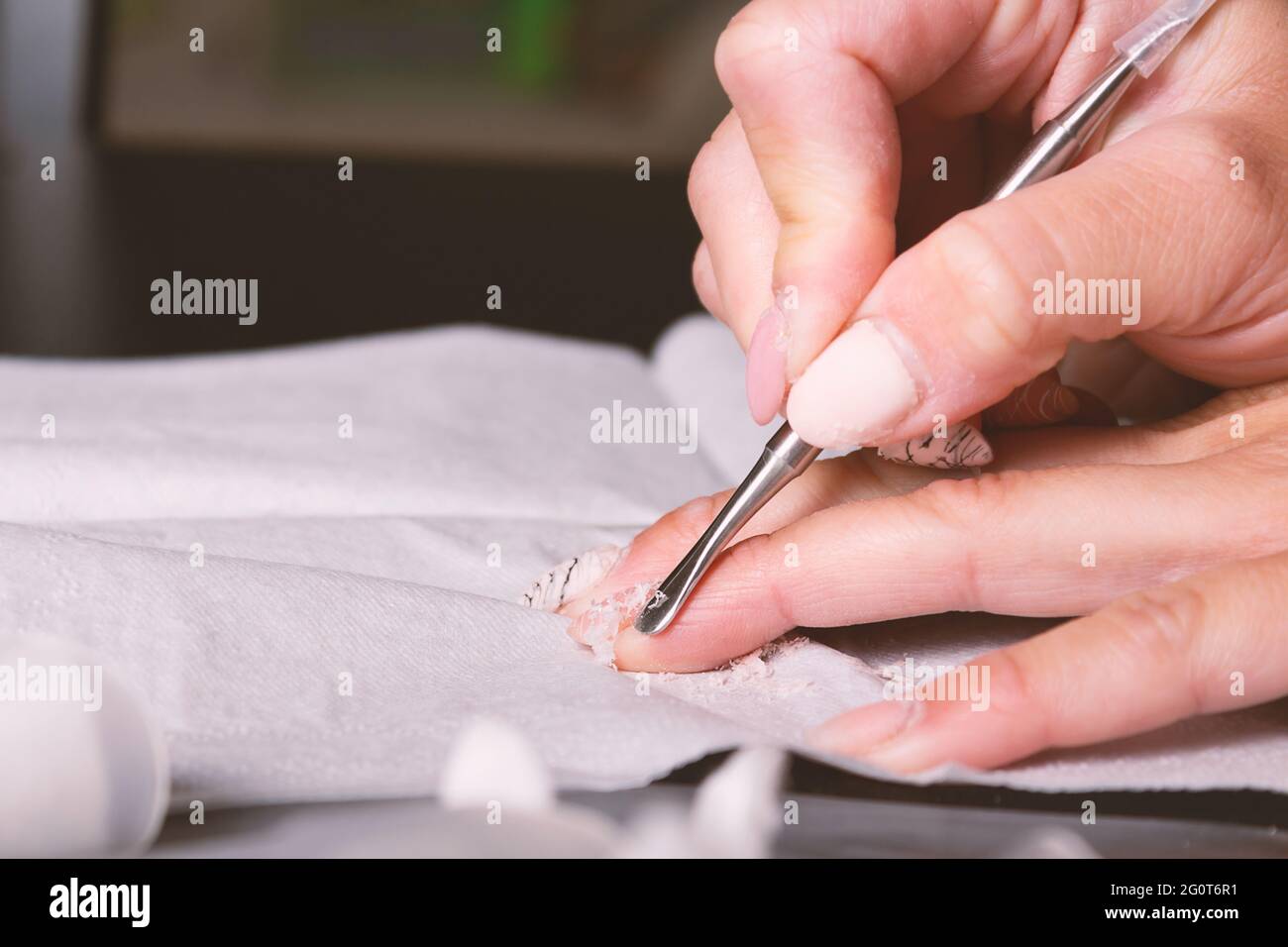 Shellac self removal at home Stock Photo - Alamy