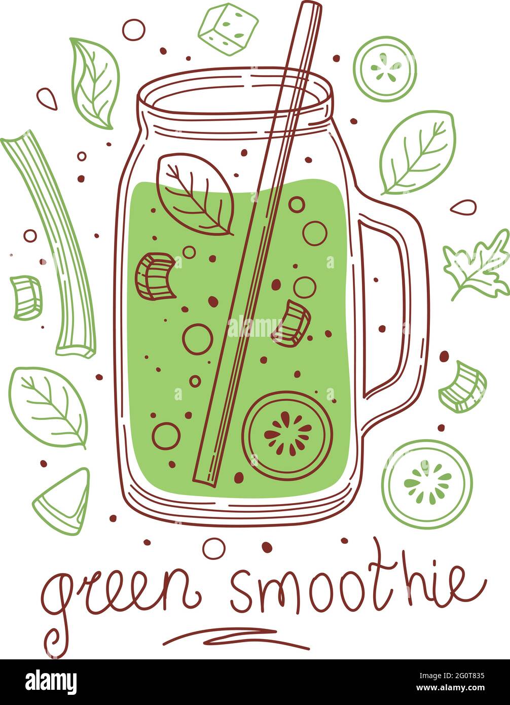 Cucumber cocktail ice in Stock Vector Images - Alamy