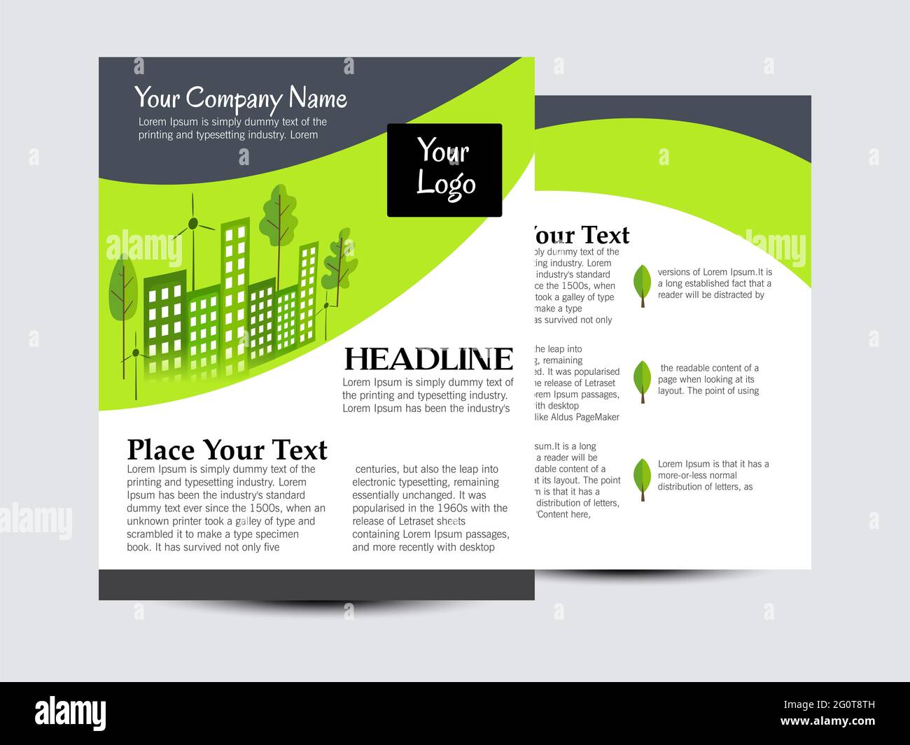 Vector illustration of eco flyer, poster, brochure, magazine cover ...
