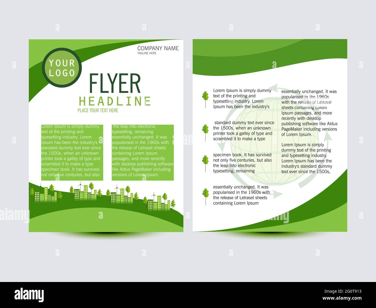 Vector illustration of eco flyer, poster, brochure, magazine cover ...