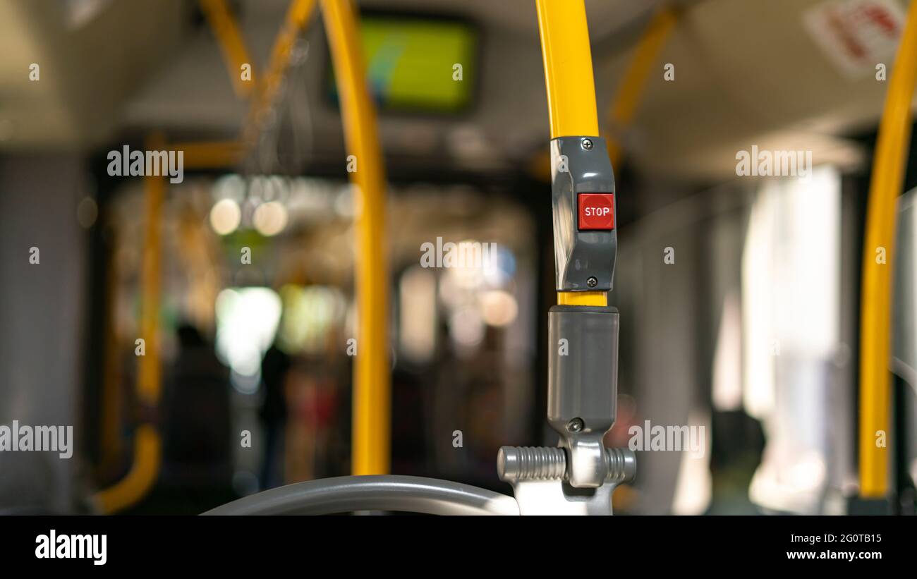 Bus red stop button hi-res stock photography and images - Alamy