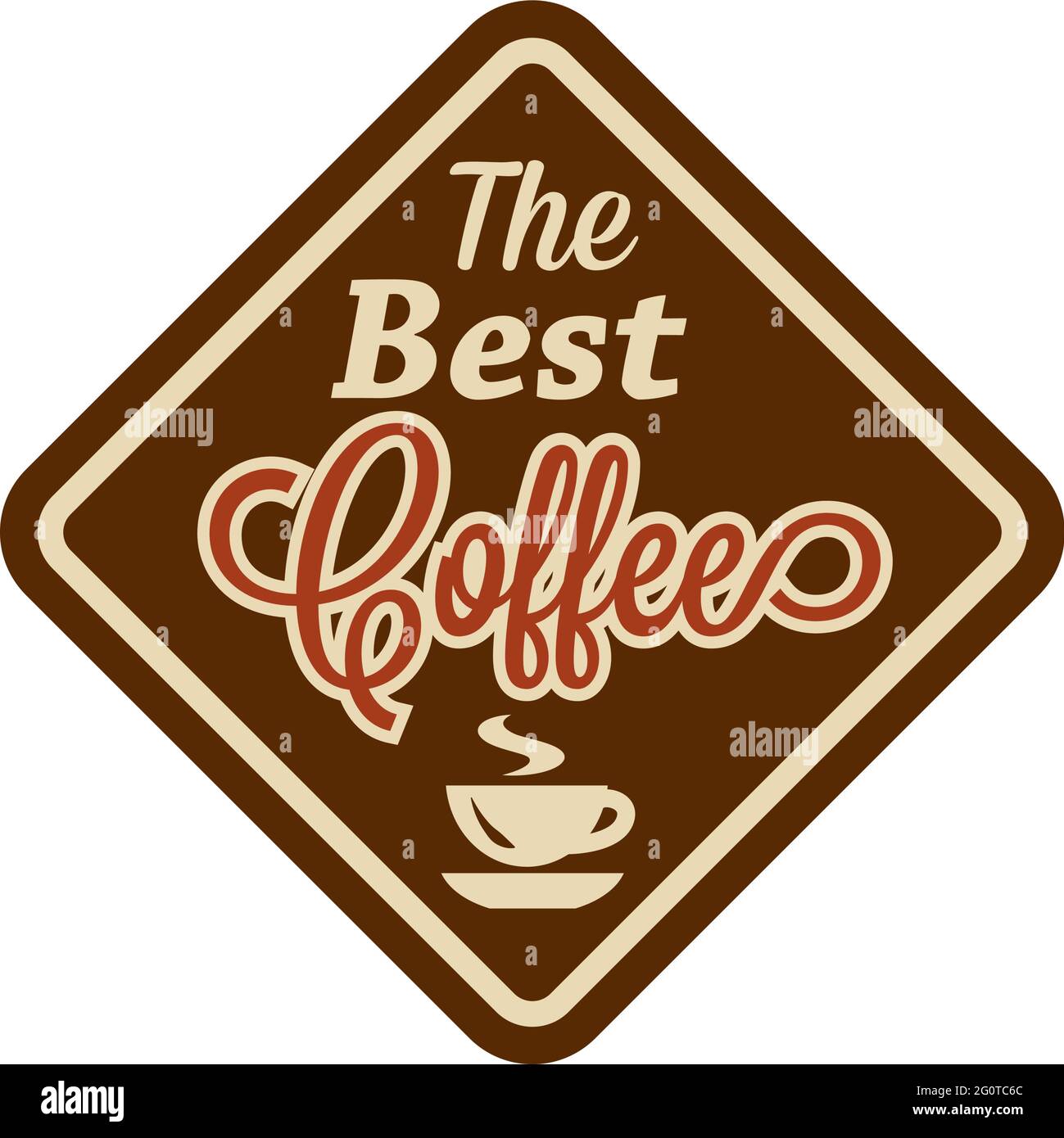 Retro cafe label. Vector coffee Illustration isolated on white Stock ...