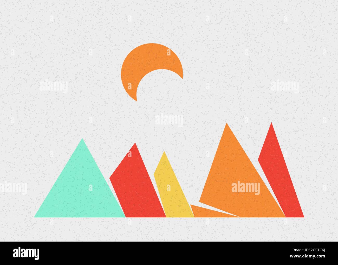 Geometric Mountains silhouette generative art poster illustration Stock ...