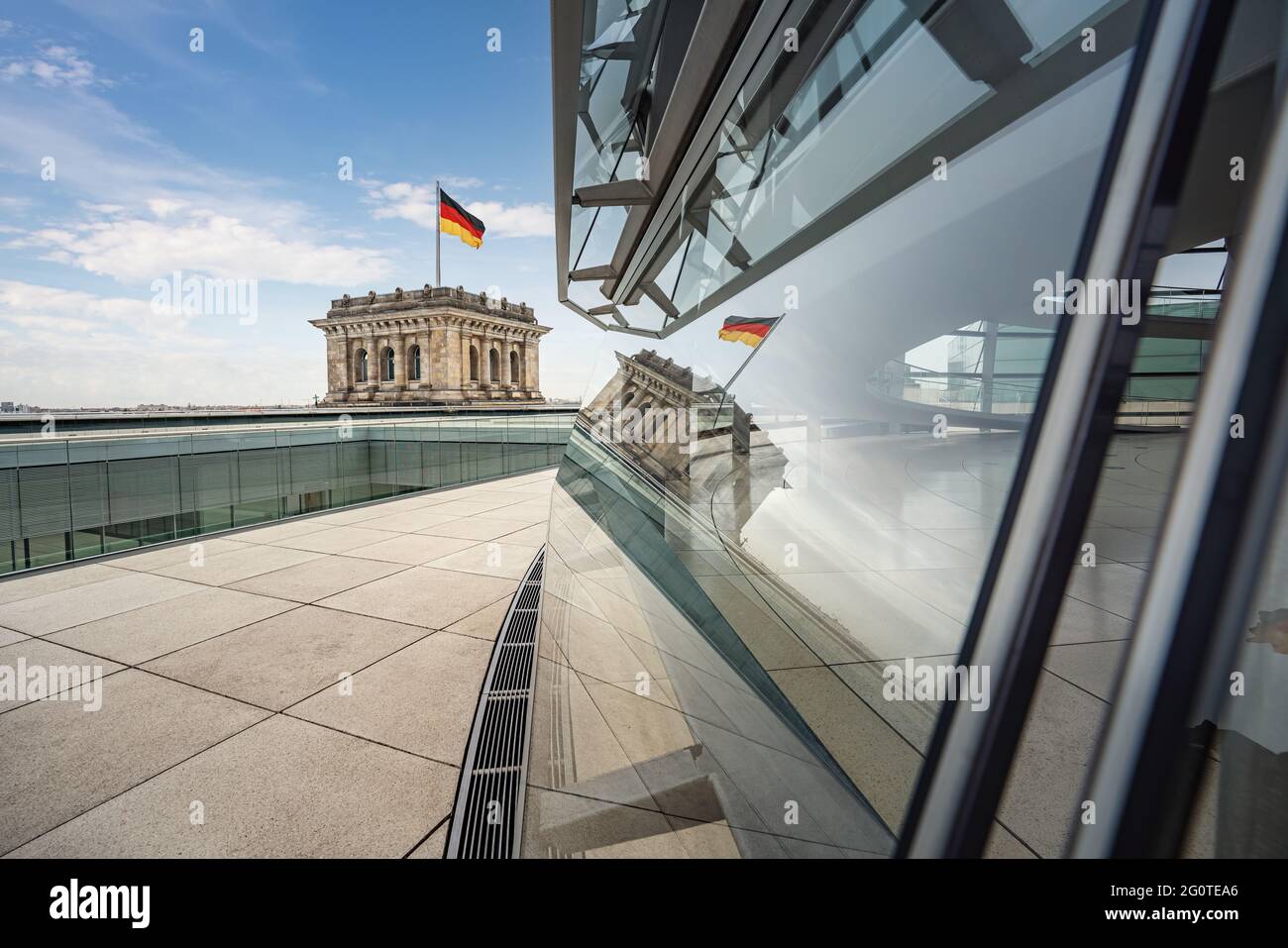 Terrace and Dome of the German Parliament (Bundestag) - Reichstag ...