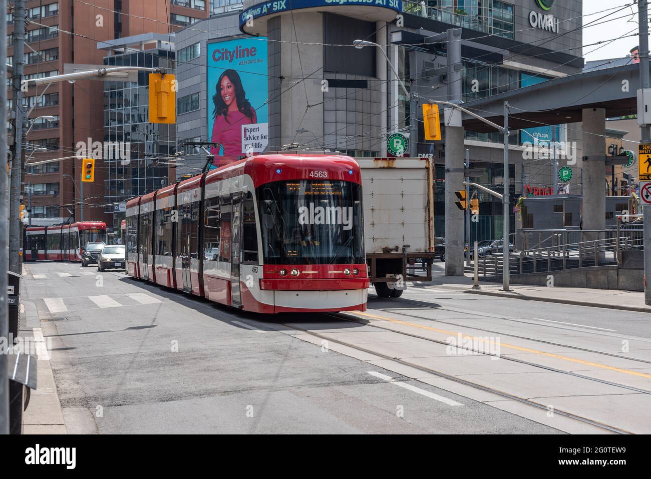 Bombardier Tramway or Streetcar, Toronto, Canada Stock Photo - Alamy