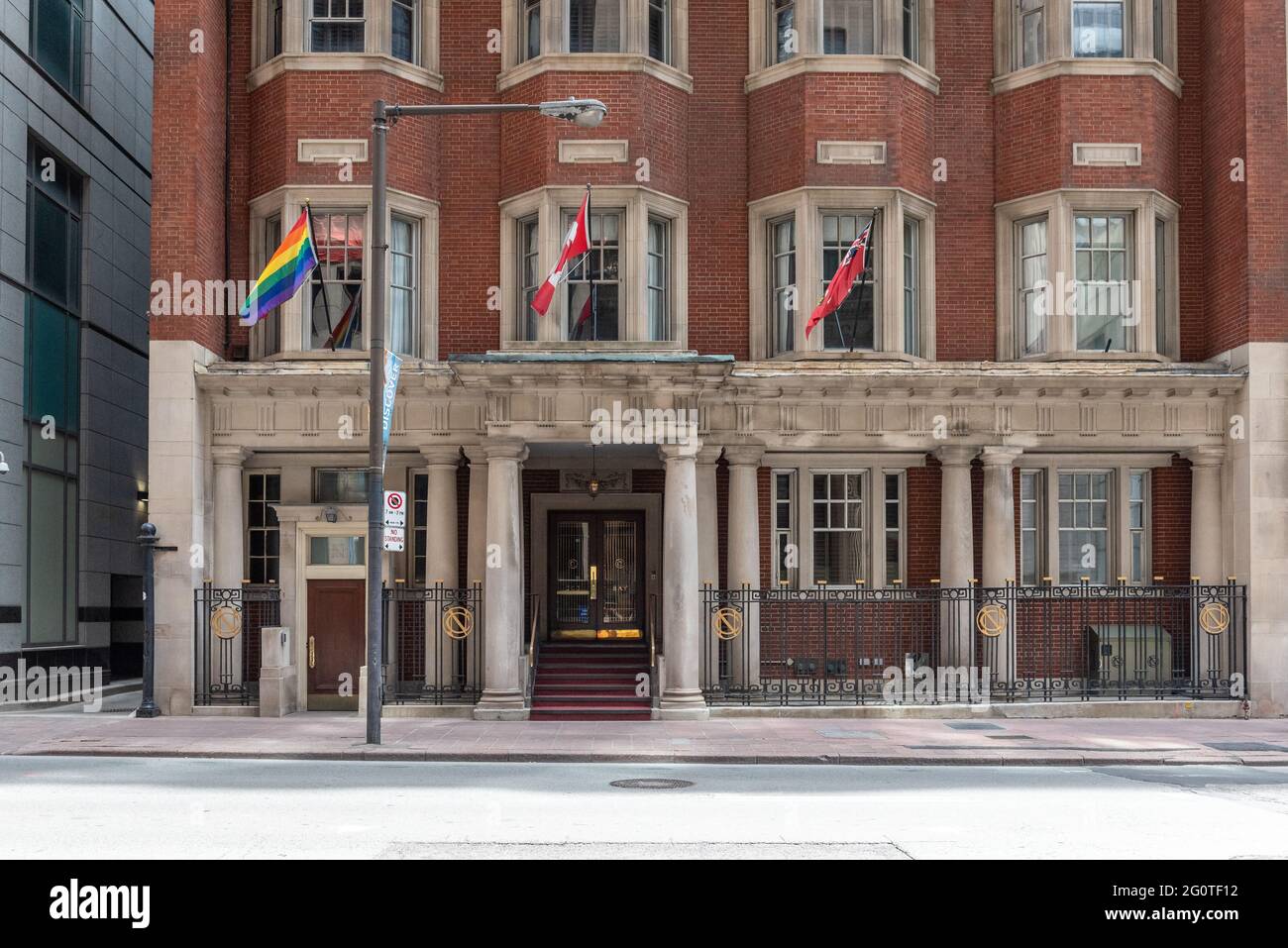 Colonial architecture facade of the 303 Bay Street building in the ...