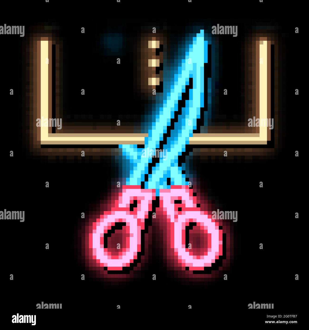 Scissors Cutting neon glow icon illustration Stock Vector Image & Art ...
