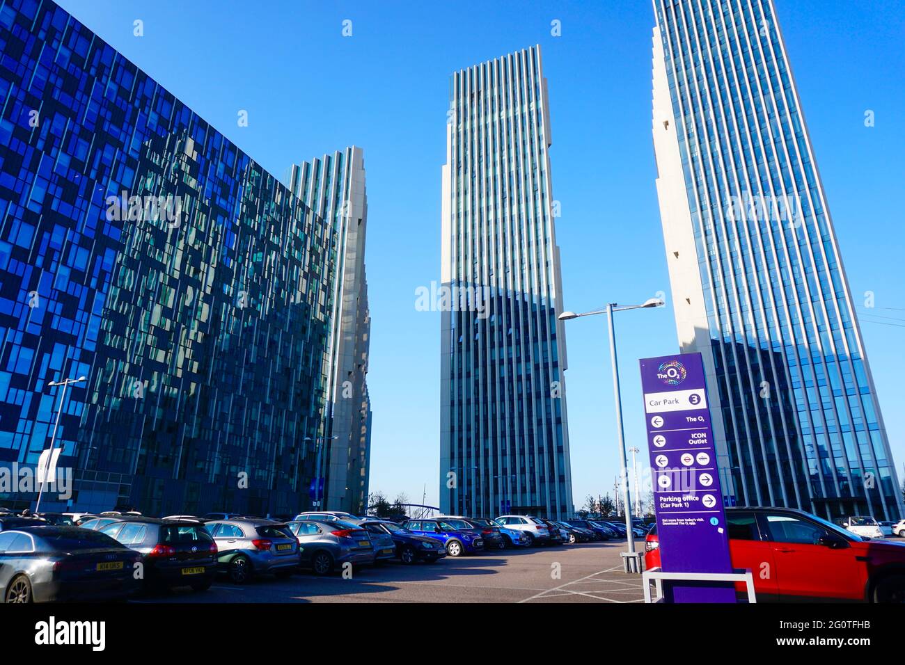 The O2 Car Park in the entertainment district on the Greenwich ...