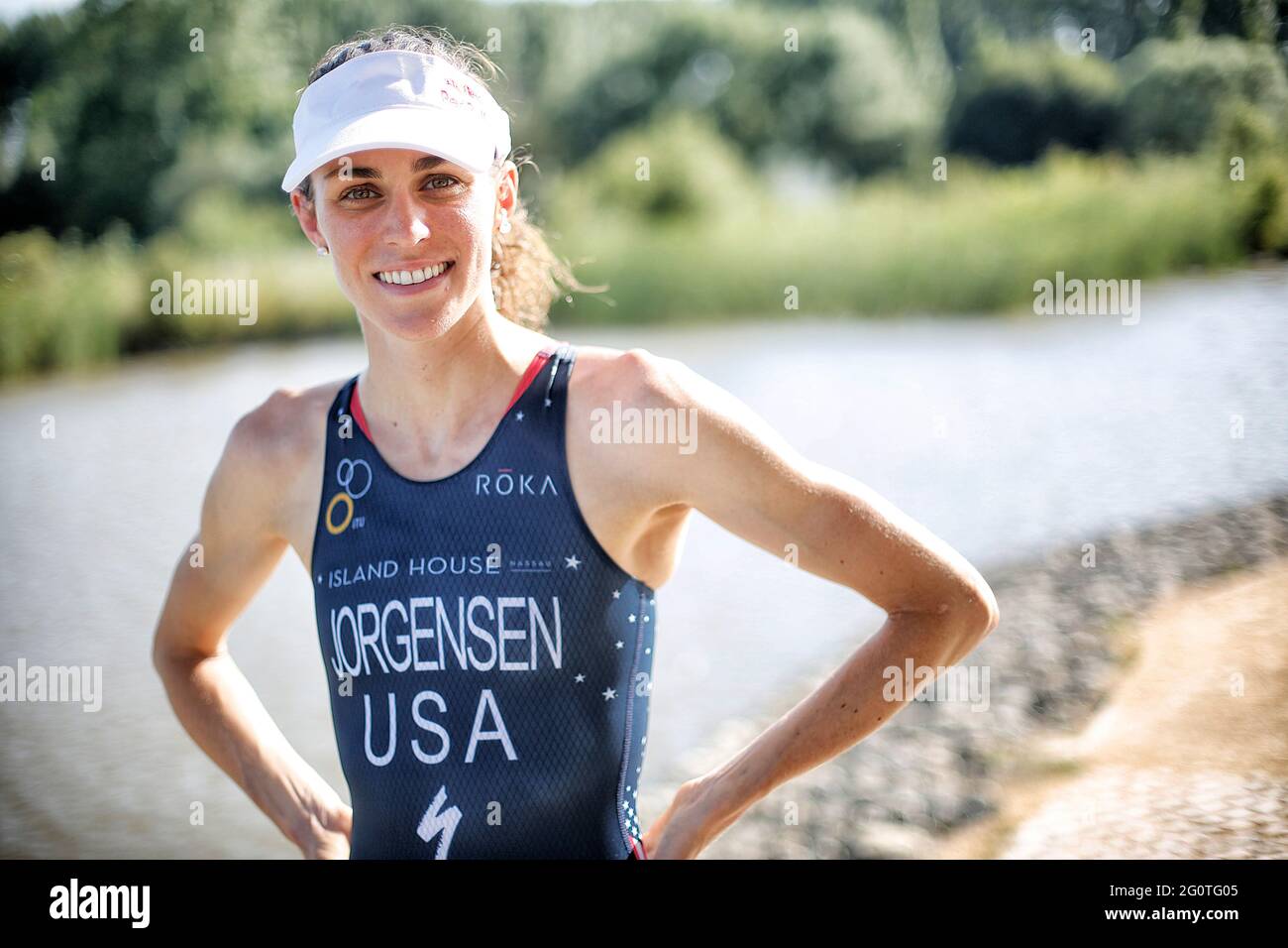 Gwen Jorgensen running in training before the Rio 2016 Olympics Stock ...