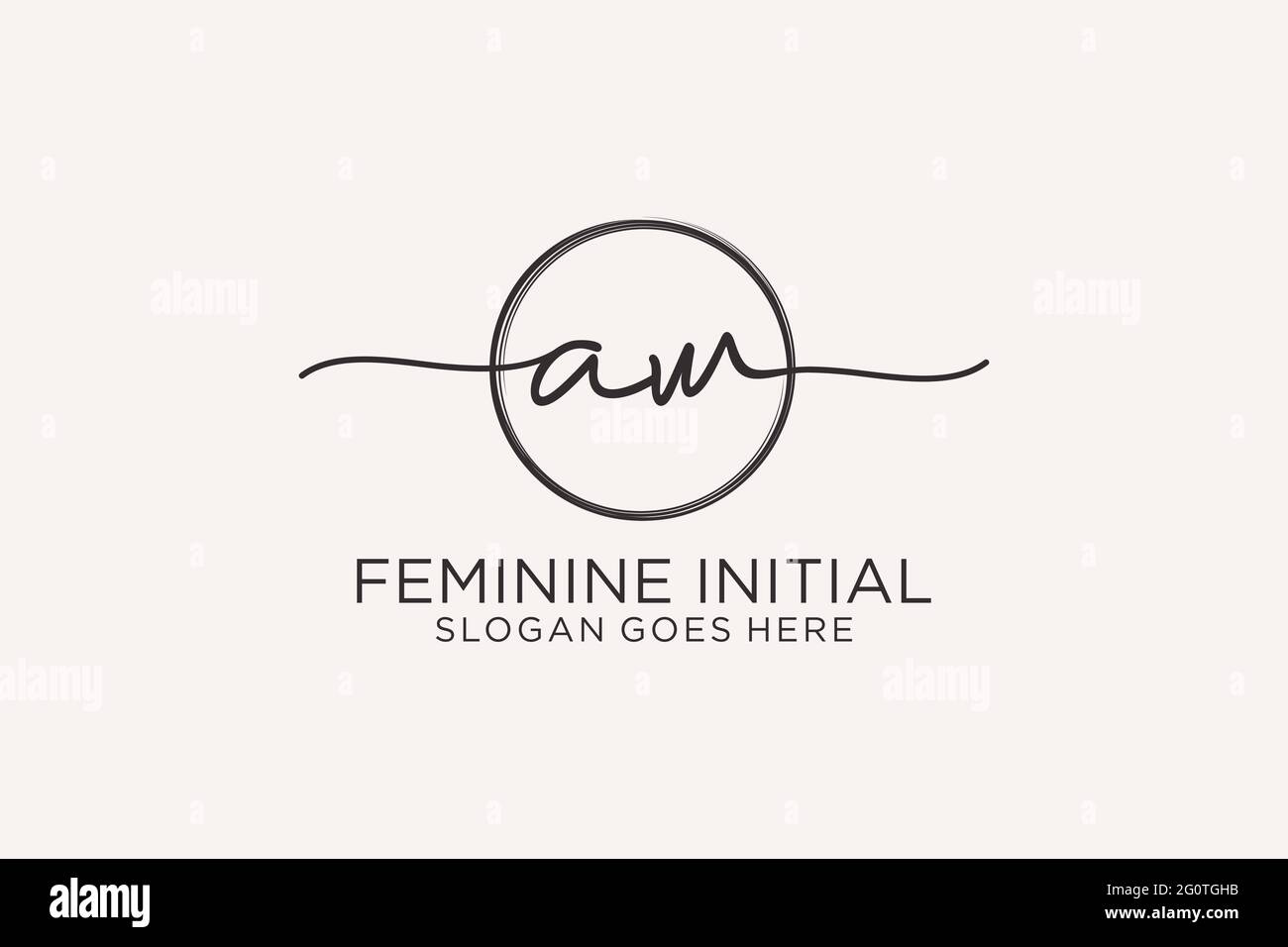 AW handwriting logo with circle template vector logo of initial ...