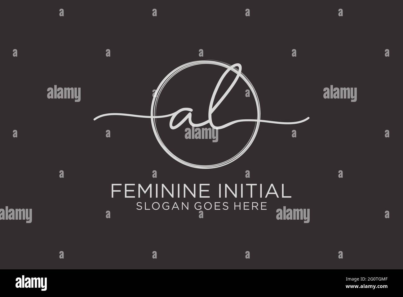 AL handwriting logo with circle template vector logo of initial ...