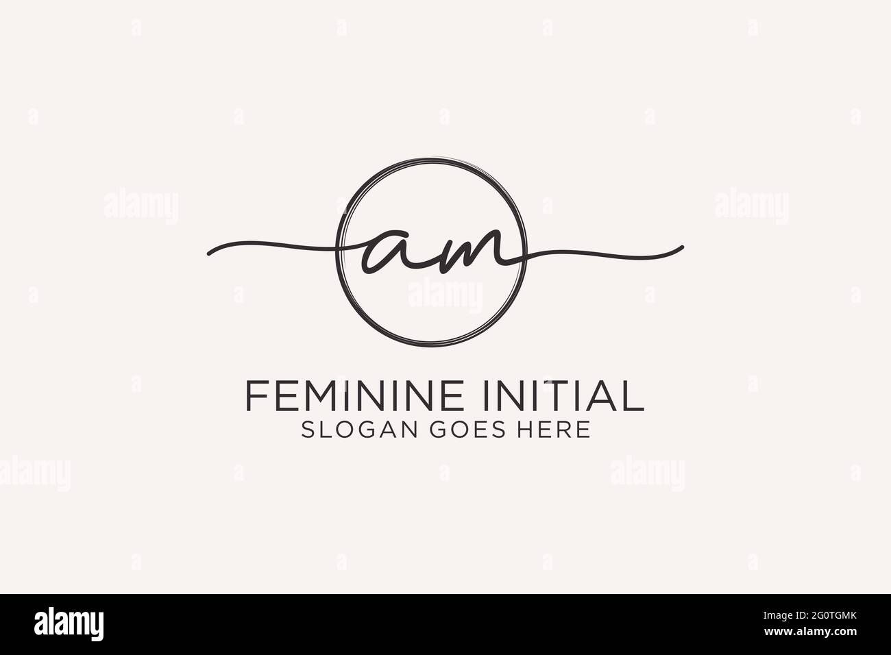 AM handwriting logo with circle template vector logo of initial ...