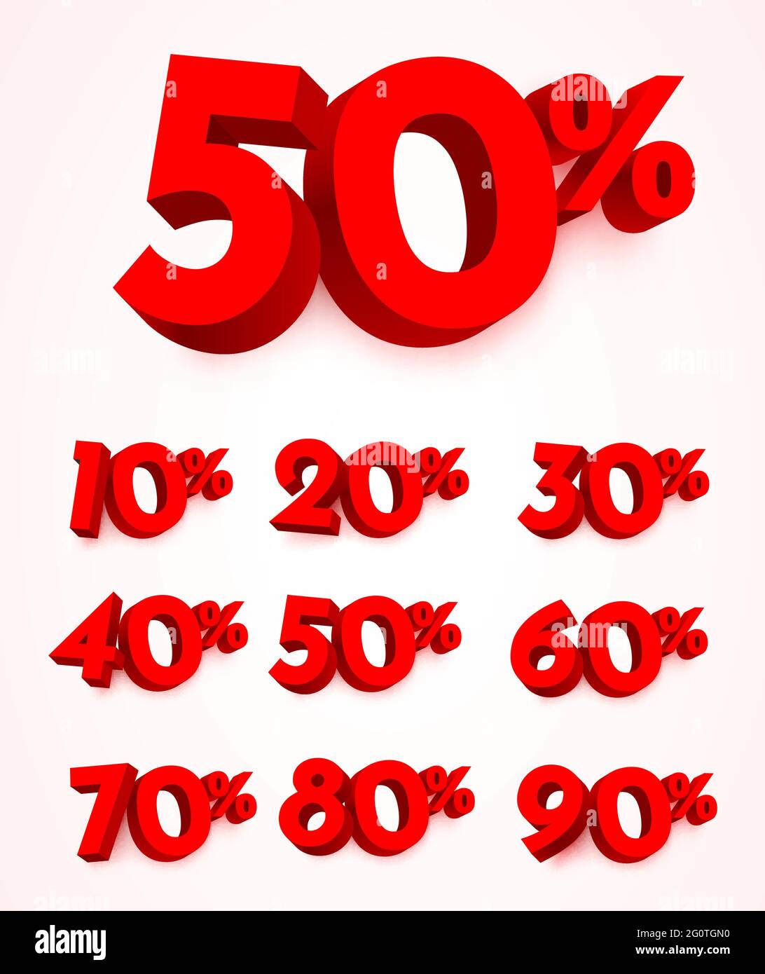 Percent sign collection. Discount creative set. 3d mega sale symbol ...