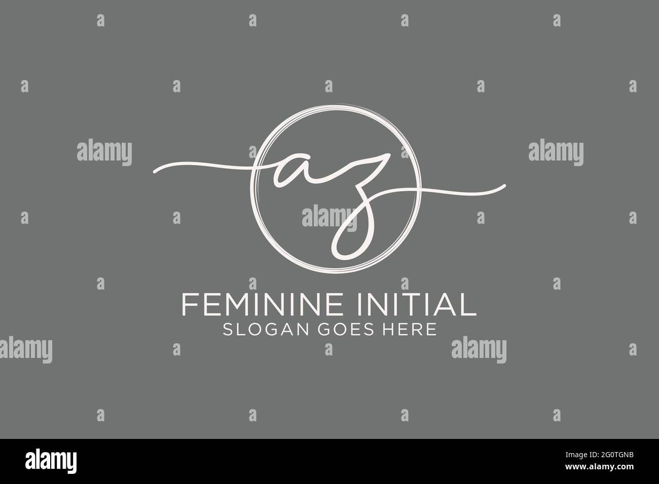 AZ handwriting logo with circle template vector logo of initial ...