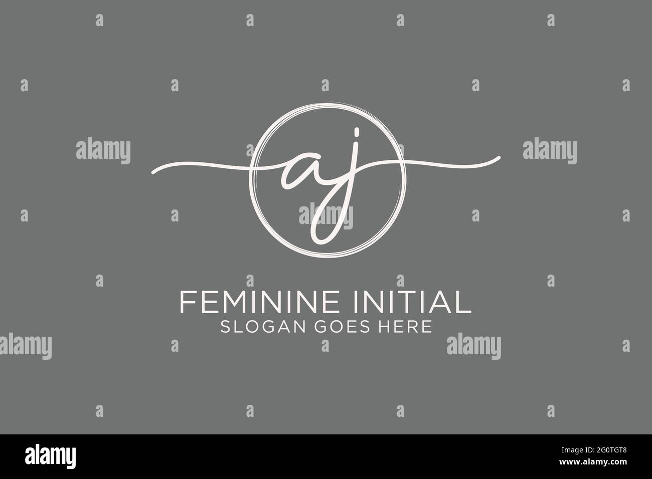 AJ handwriting logo with circle template vector logo of initial ...