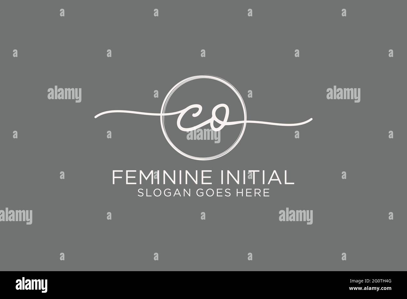 CO handwriting logo with circle template vector logo of initial ...