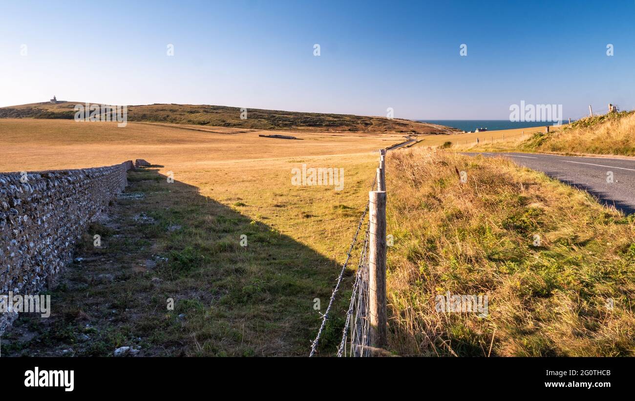 The South Downs, East Sussex, England, looking towards the Belle Tout ...