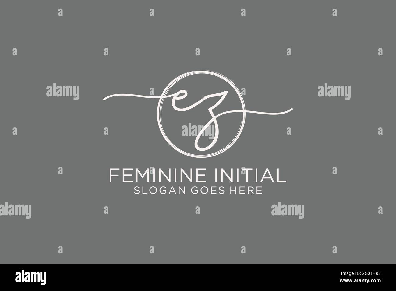 EZ handwriting logo with circle template vector logo of initial ...