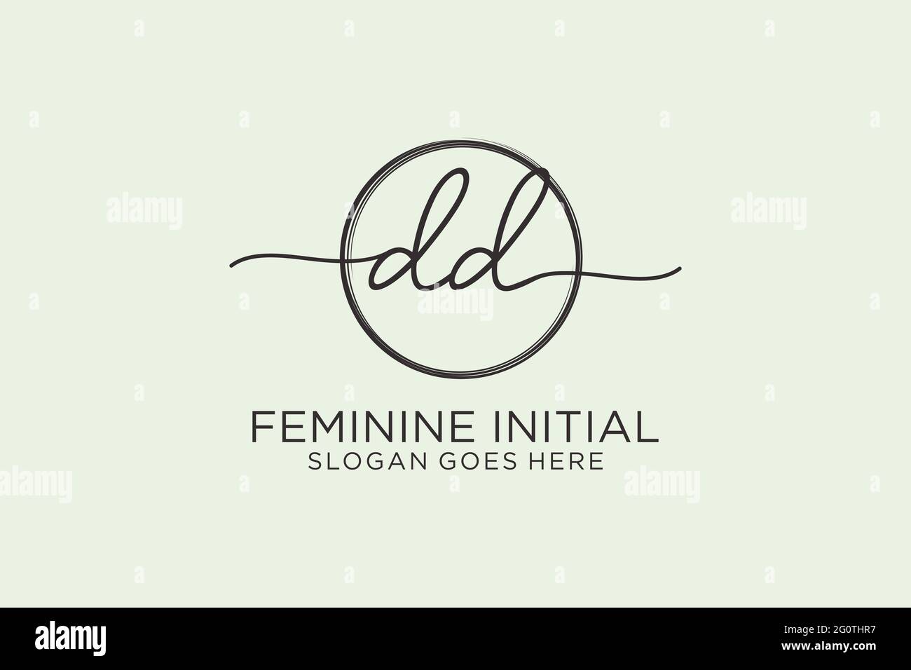 DD handwriting logo with circle template vector logo of initial ...