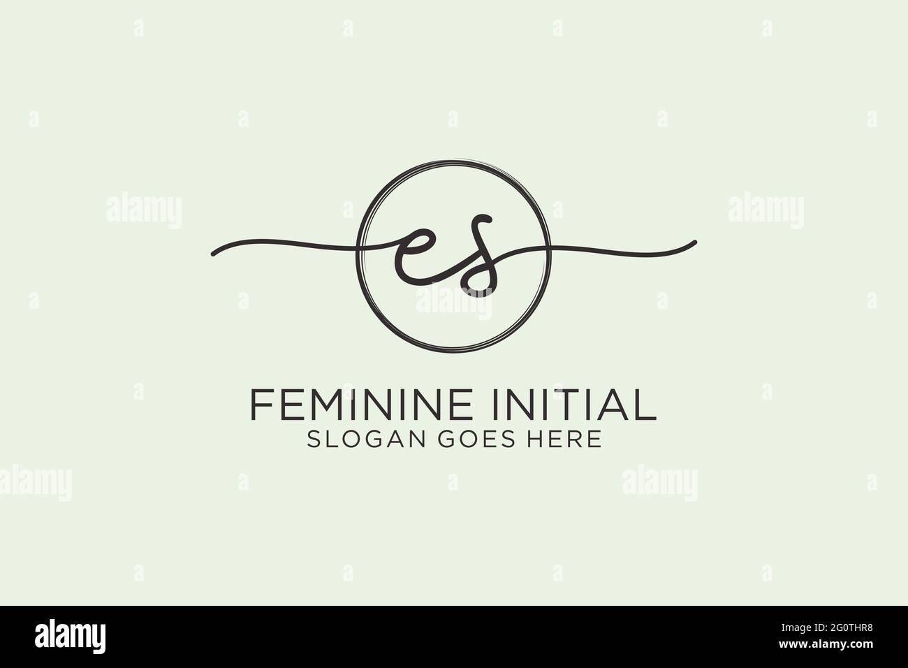 ES handwriting logo with circle template vector logo of initial ...