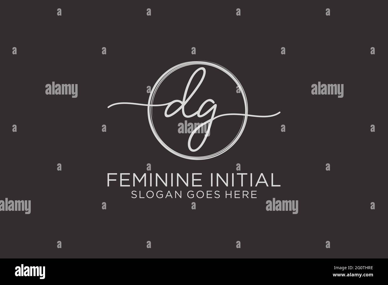DG handwriting logo with circle template vector logo of initial ...