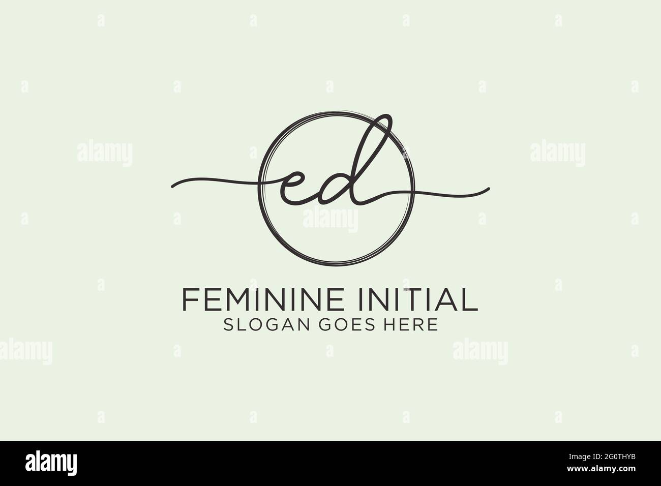 ED handwriting logo with circle template vector logo of initial ...