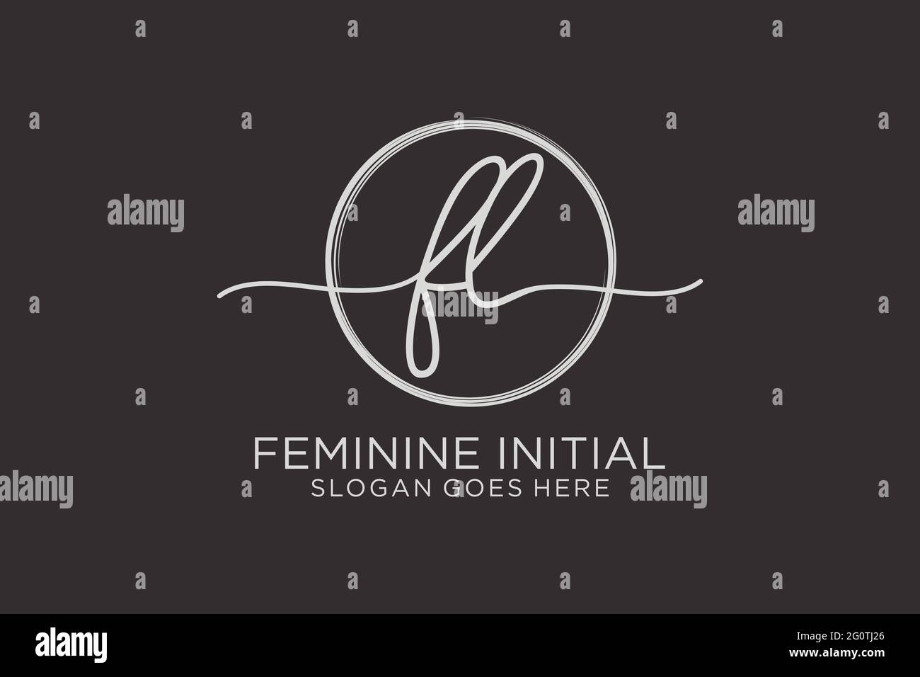 FL handwriting logo with circle template vector logo of initial ...