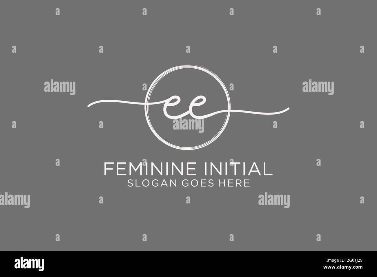 EE handwriting logo with circle template vector logo of initial ...