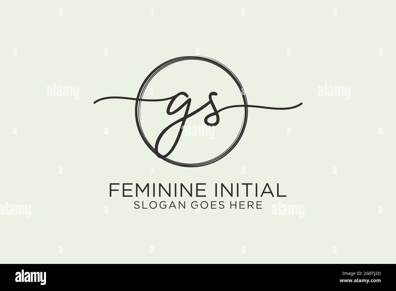 GS handwriting logo with circle template vector logo of initial ...