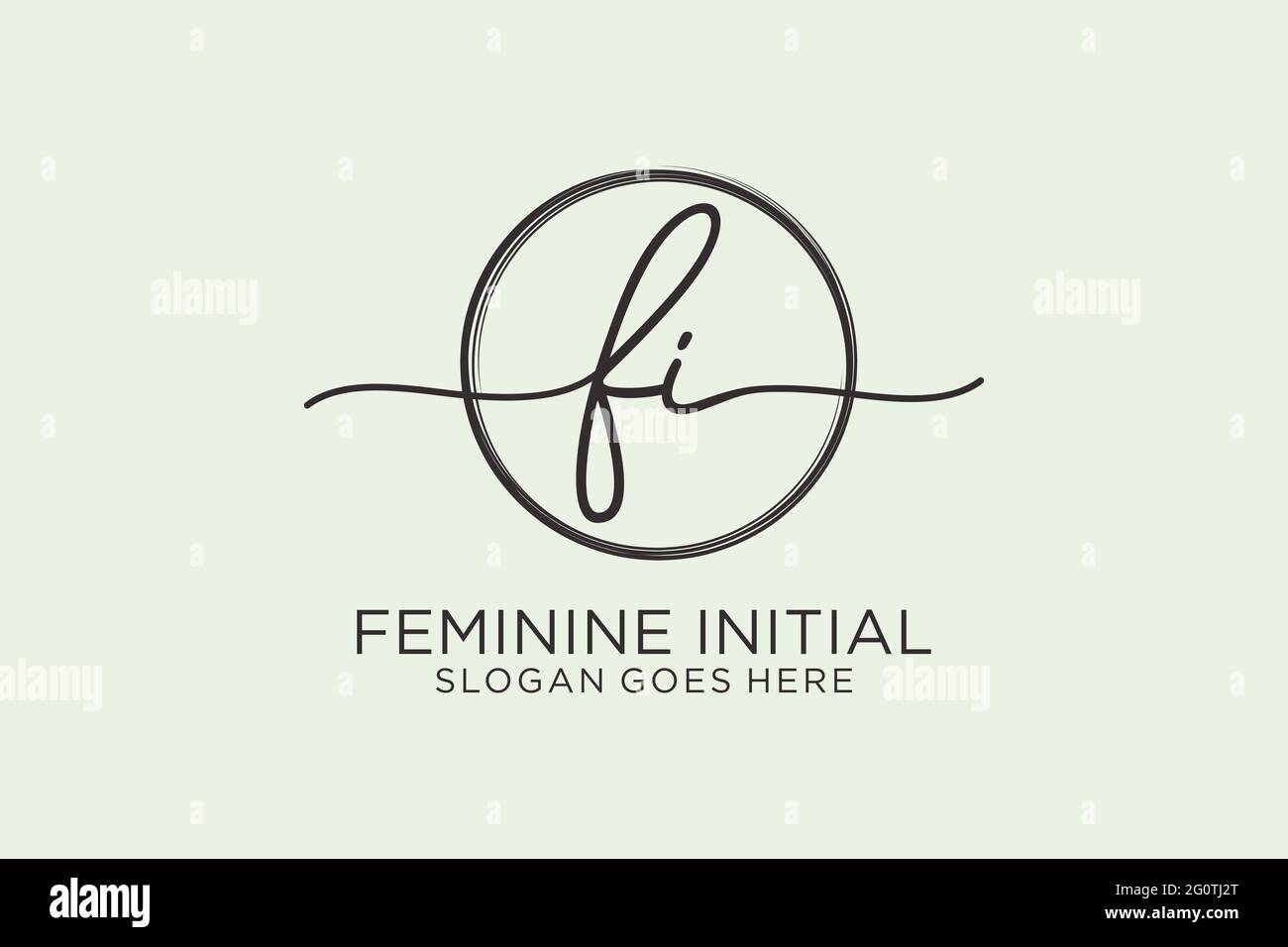 FI handwriting logo with circle template vector logo of initial ...