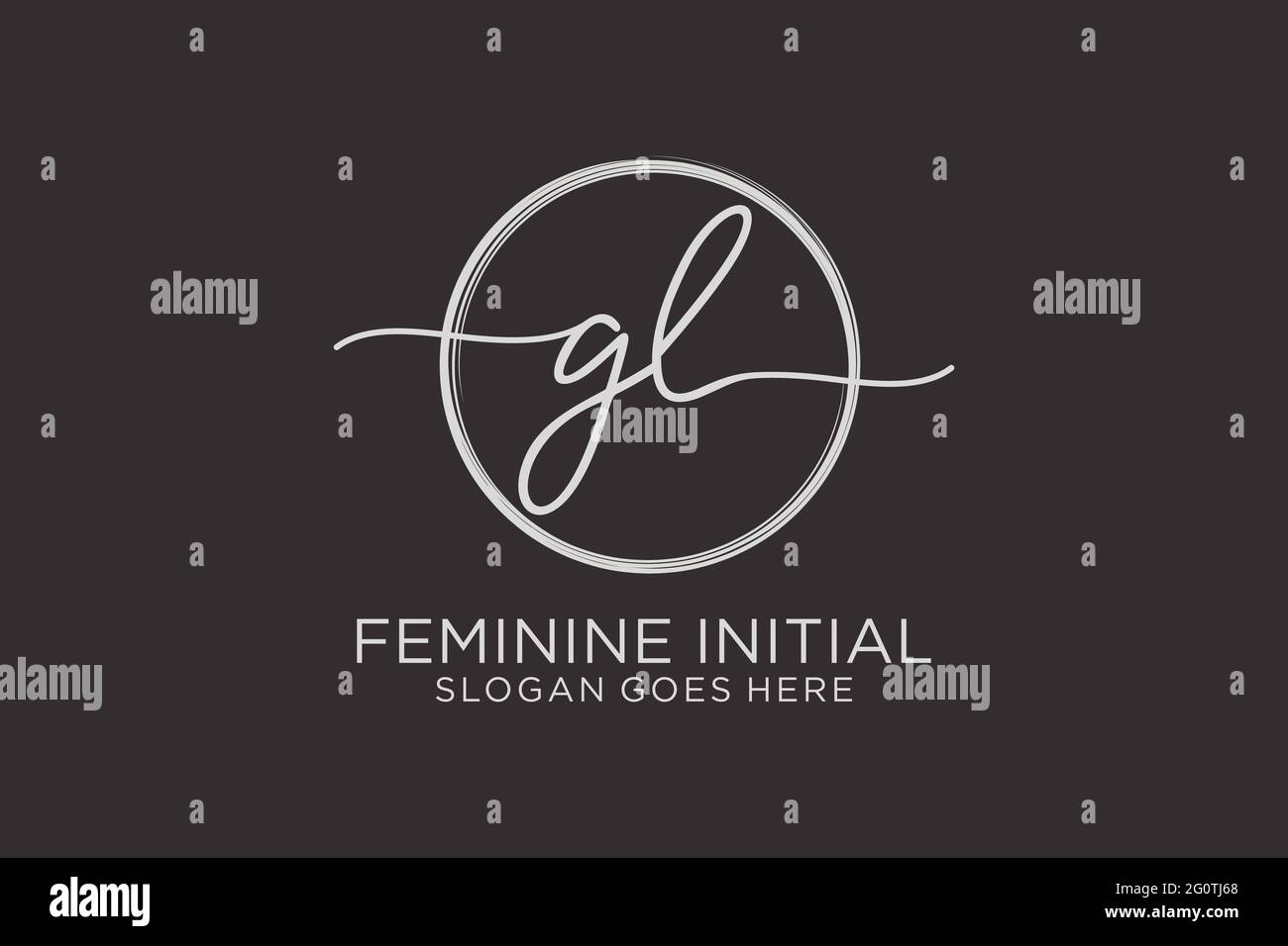 GL handwriting logo with circle template vector logo of initial ...