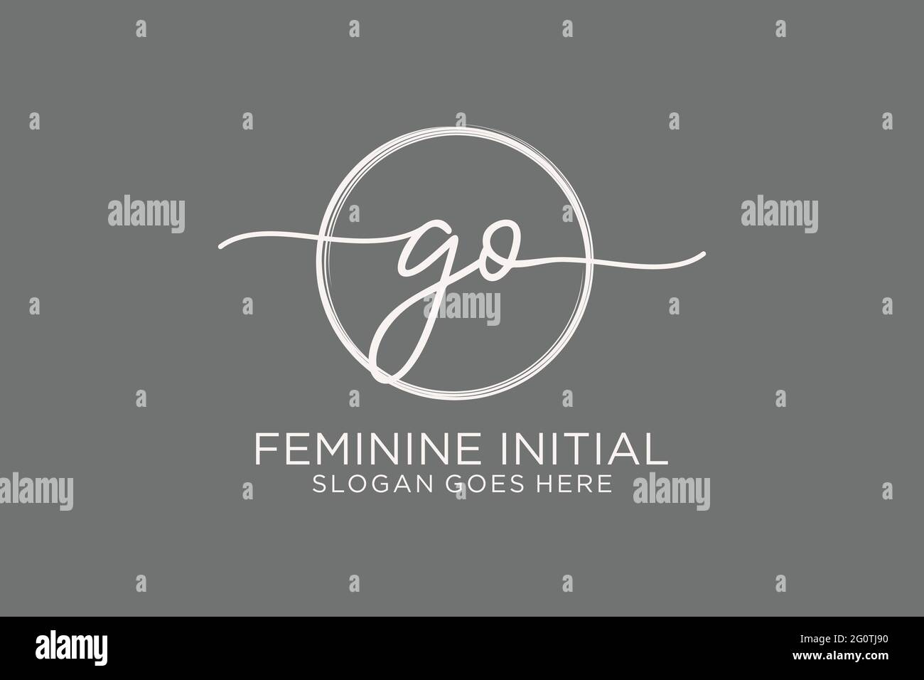 GO handwriting logo with circle template vector logo of initial ...