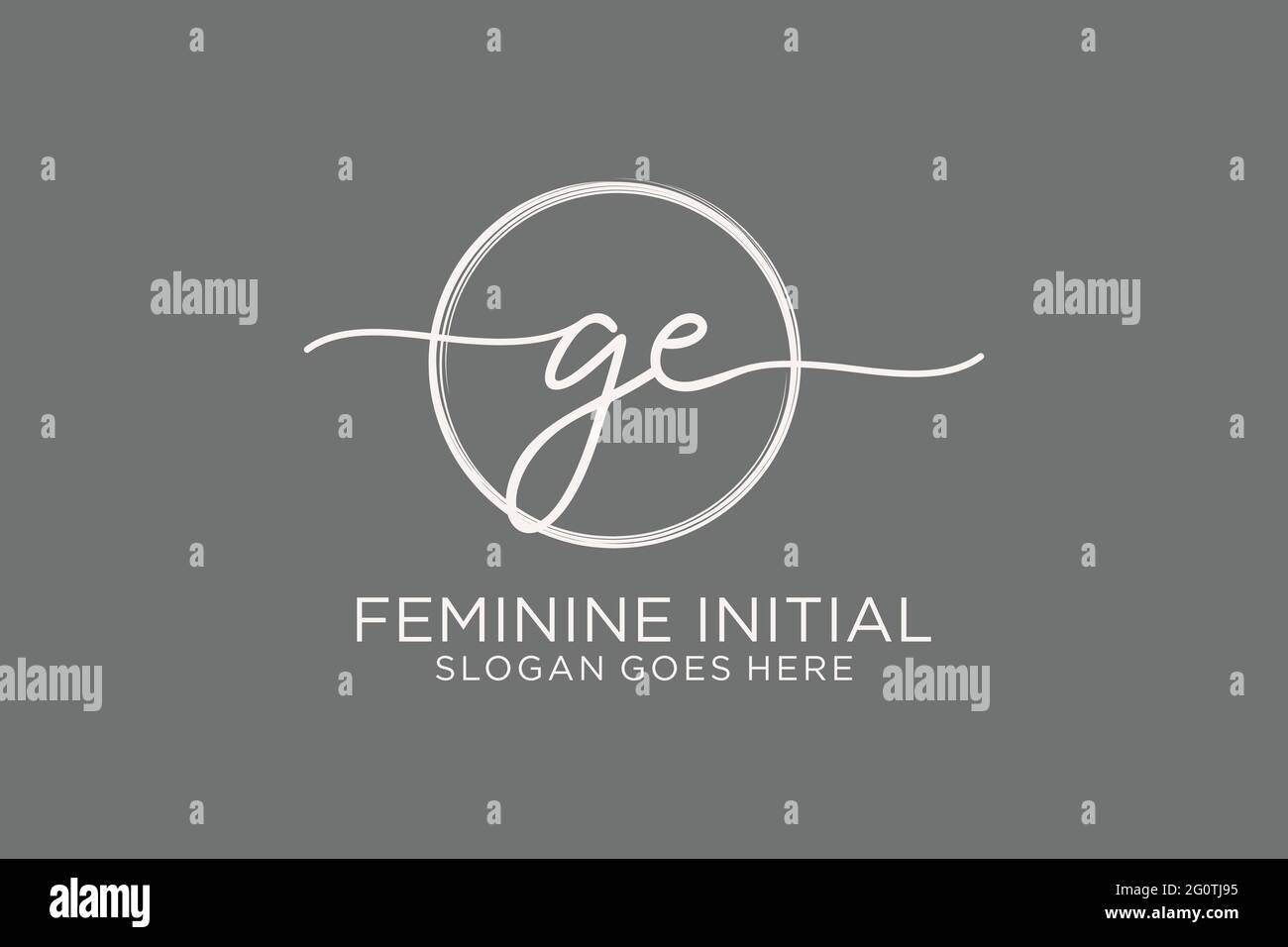 GE handwriting logo with circle template vector logo of initial ...