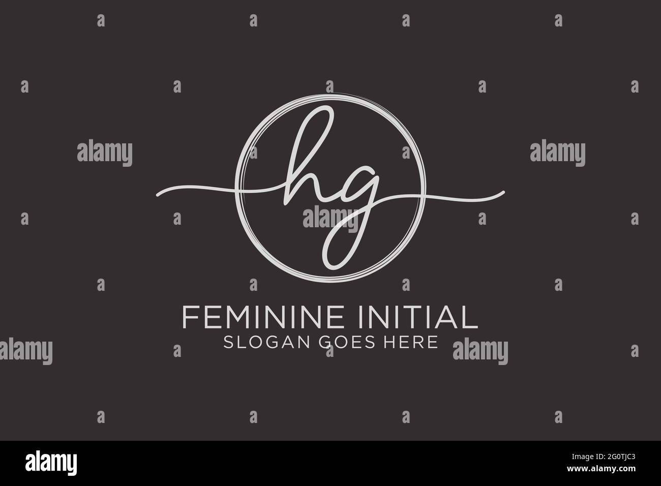 HG handwriting logo with circle template vector logo of initial ...