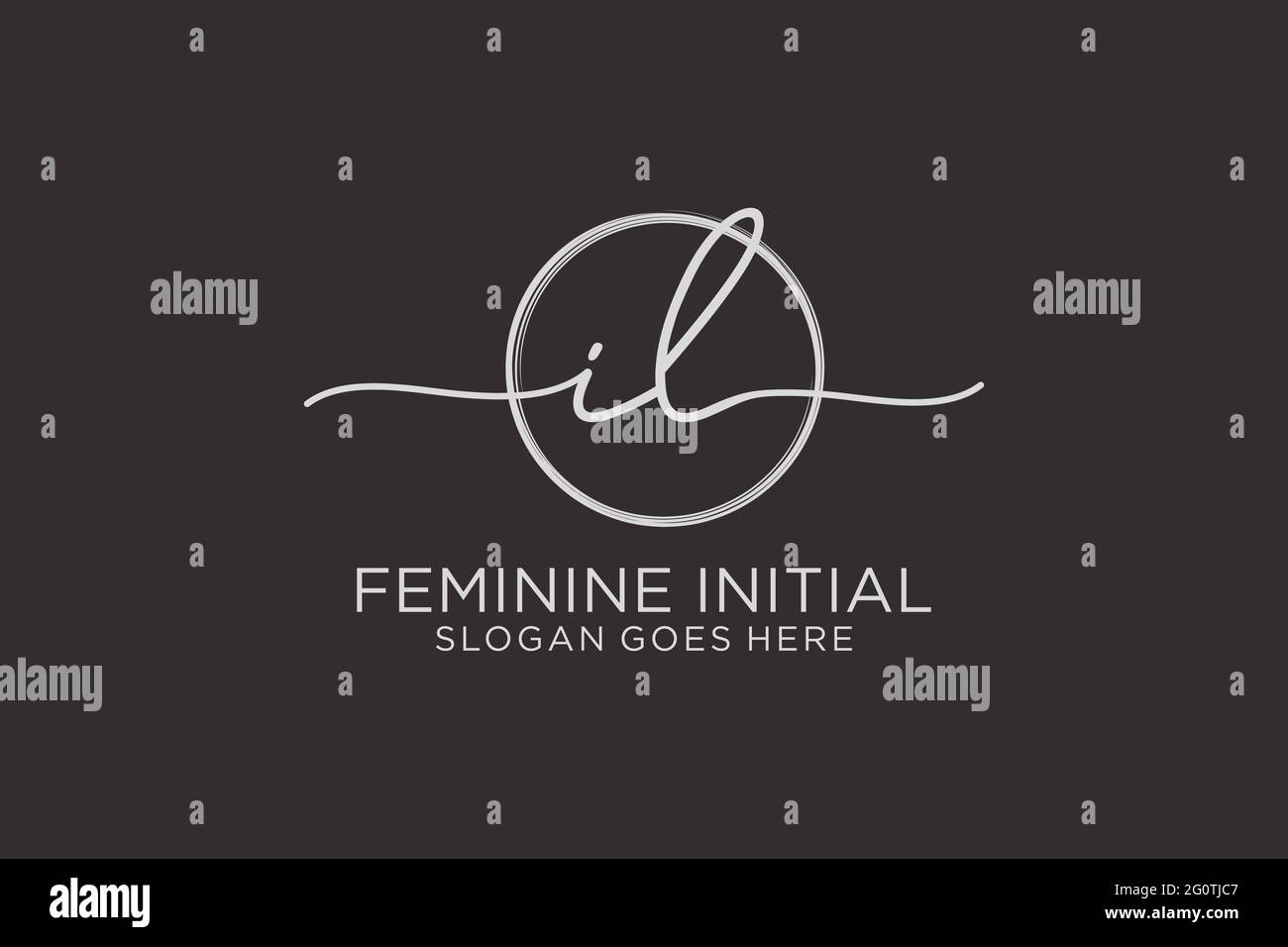 IL handwriting logo with circle template vector logo of initial ...