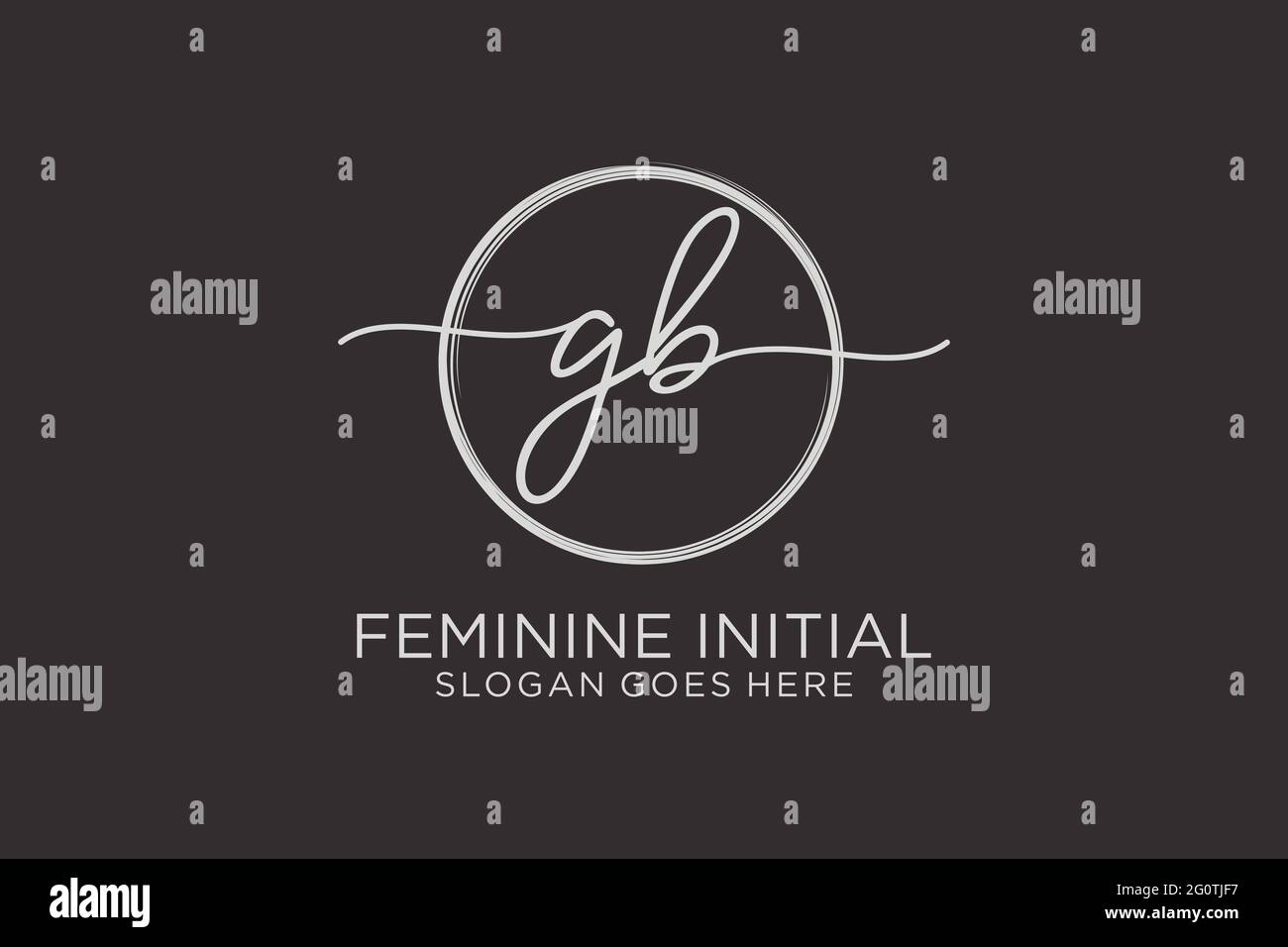 GB handwriting logo with circle template vector logo of initial ...