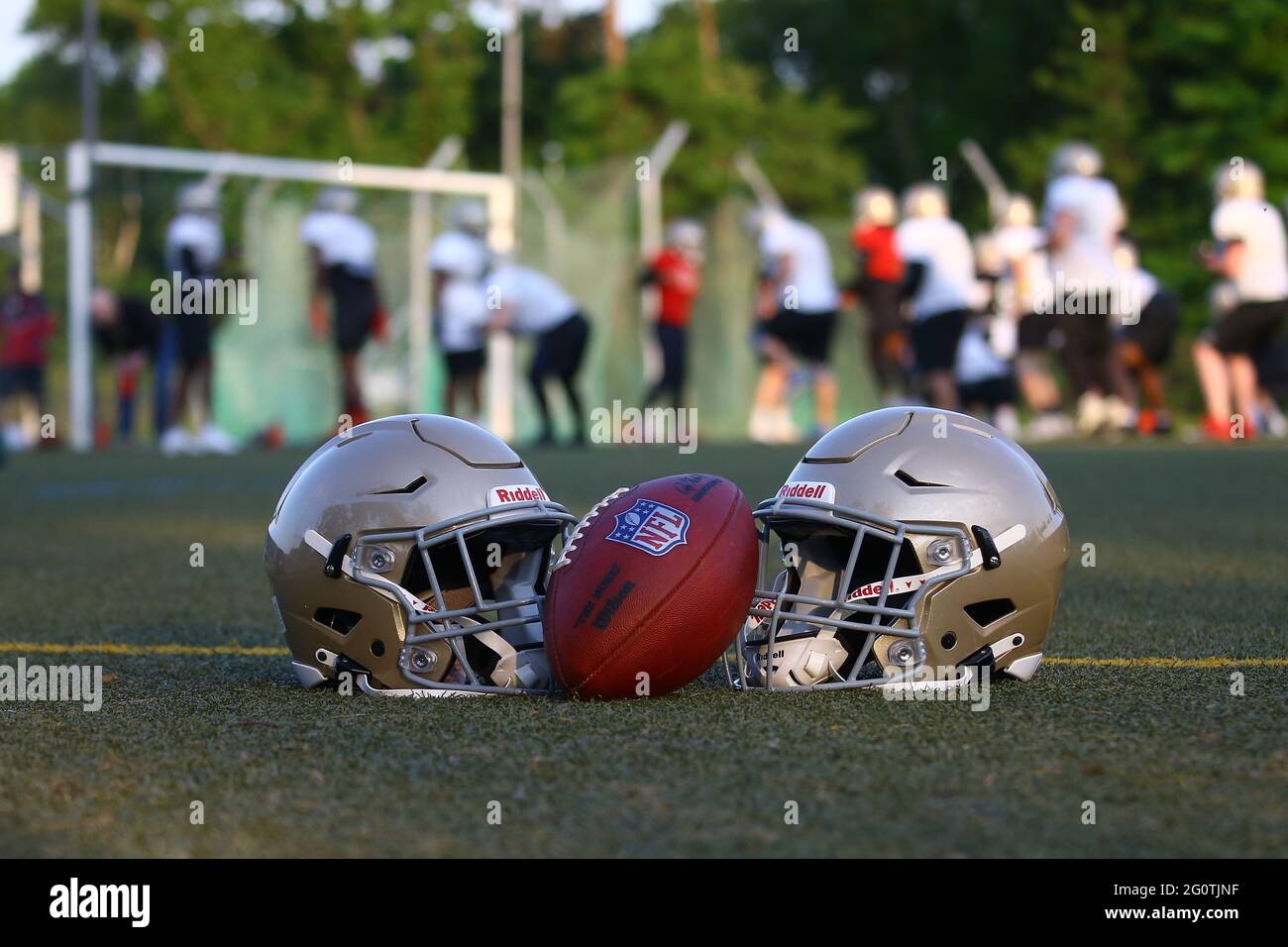 Berlin, Germany. 02nd June, 2021. American football, ELF, 2021 season ...