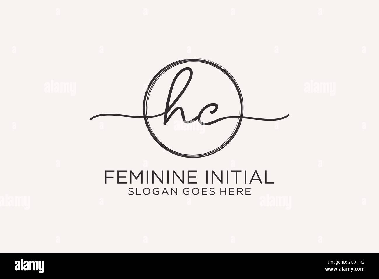 HC handwriting logo with circle template vector logo of initial ...
