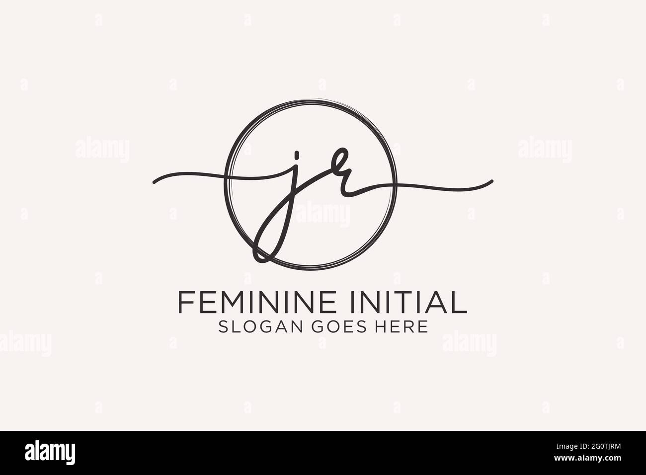 JR handwriting logo with circle template vector logo of initial ...