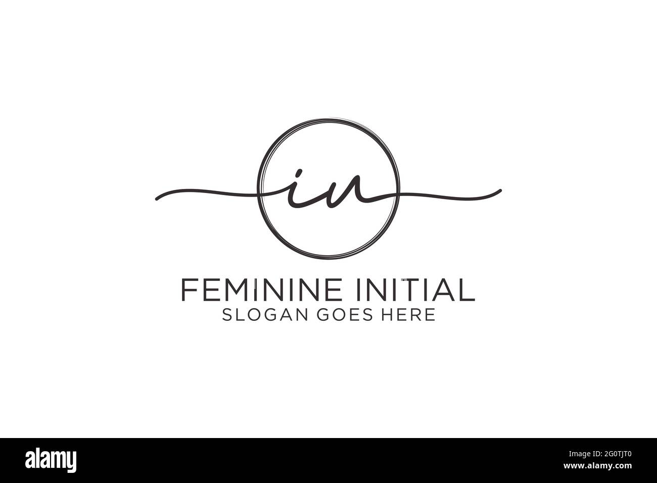 IU handwriting logo with circle template vector logo of initial ...