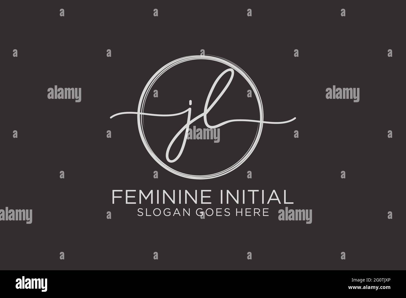 JL handwriting logo with circle template vector logo of initial ...