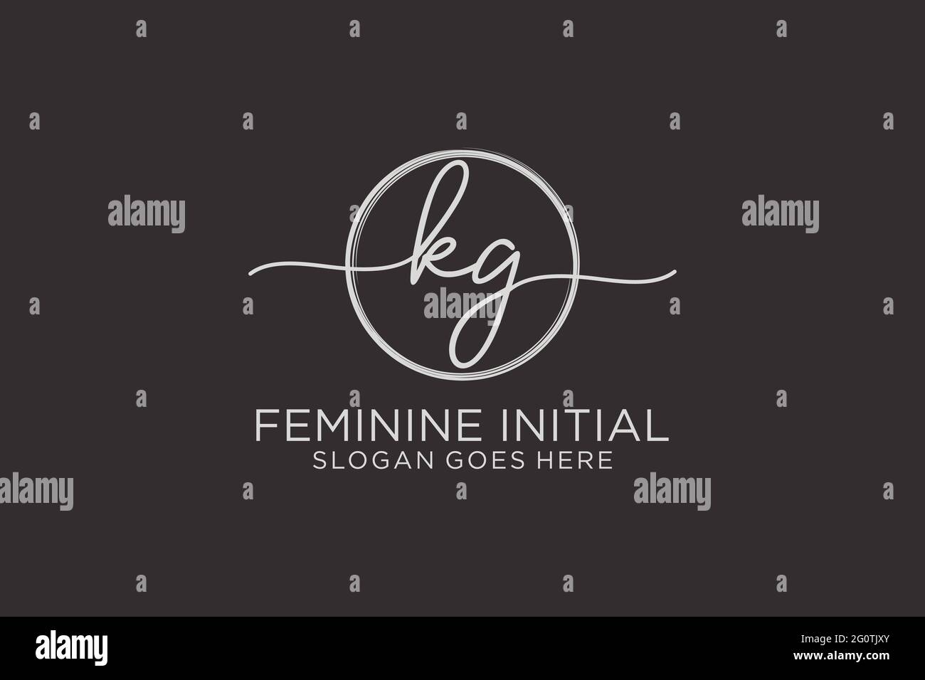 KG handwriting logo with circle template vector logo of initial ...
