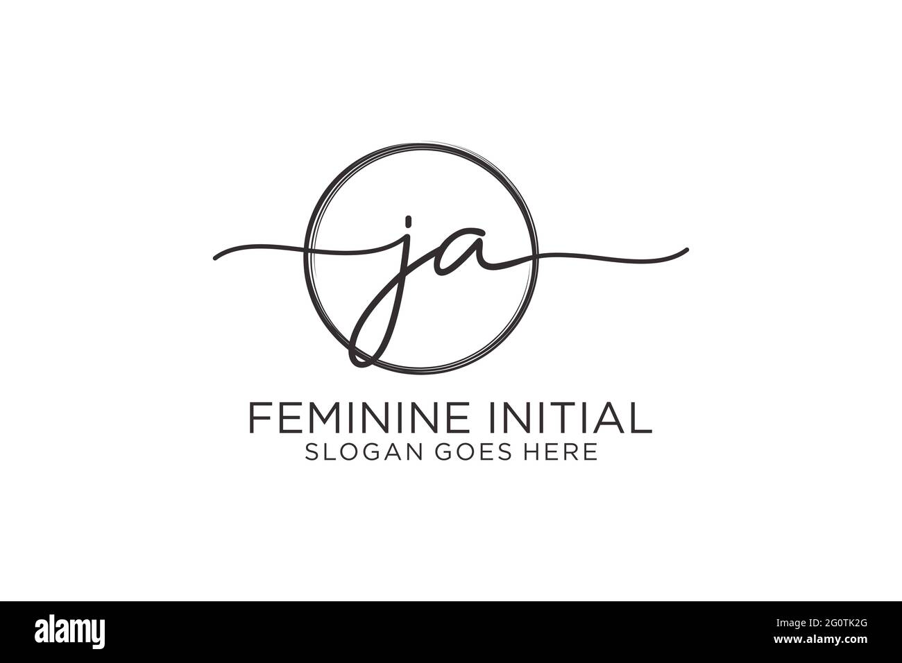 JA handwriting logo with circle template vector logo of initial ...