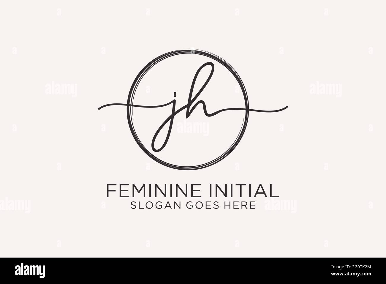 JH handwriting logo with circle template vector logo of initial ...